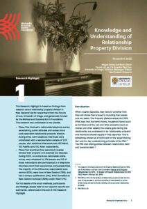 Report: Series of 6 Research Highlights: Relationship Property Division ...